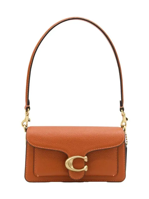 COACH Embossed Leather Shoulder Bag - Brown