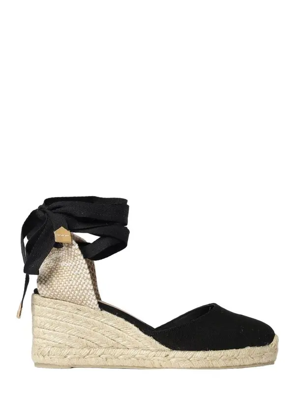 CastaÑer Carina Cotton Canvas Espadrille Wedge - Black
