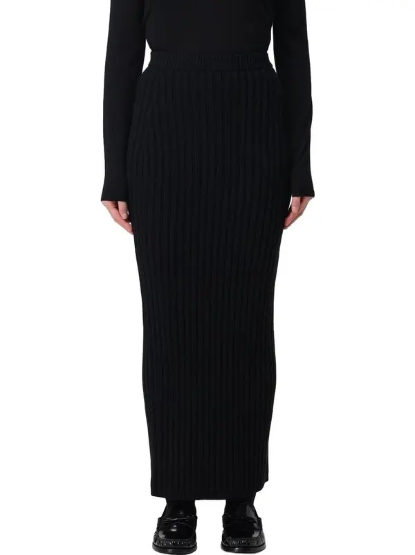 Max Mara Ribbed Knit Maxi Skirt - Black