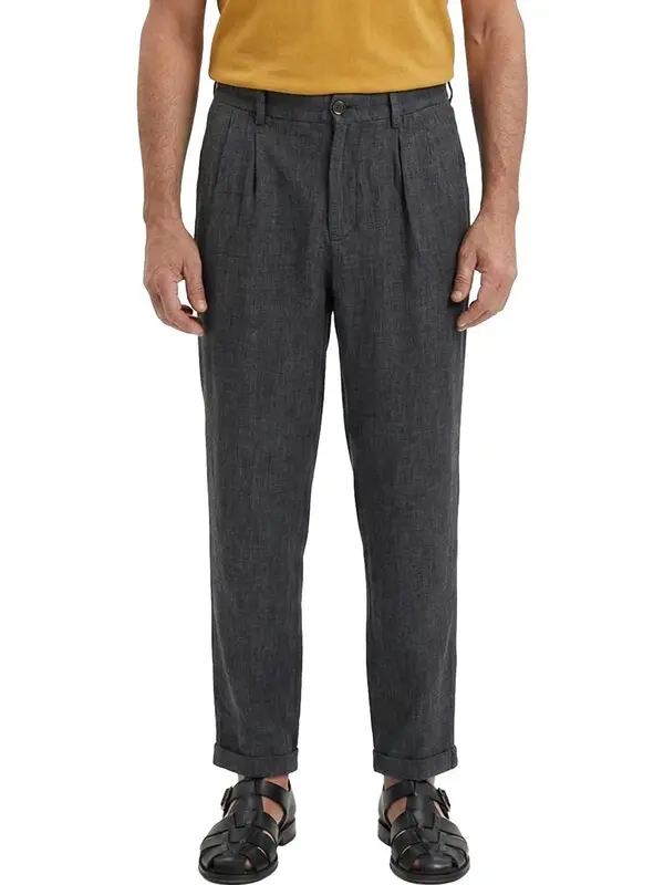 Barena Venezia Linen Blend Chino Trousers - Lead