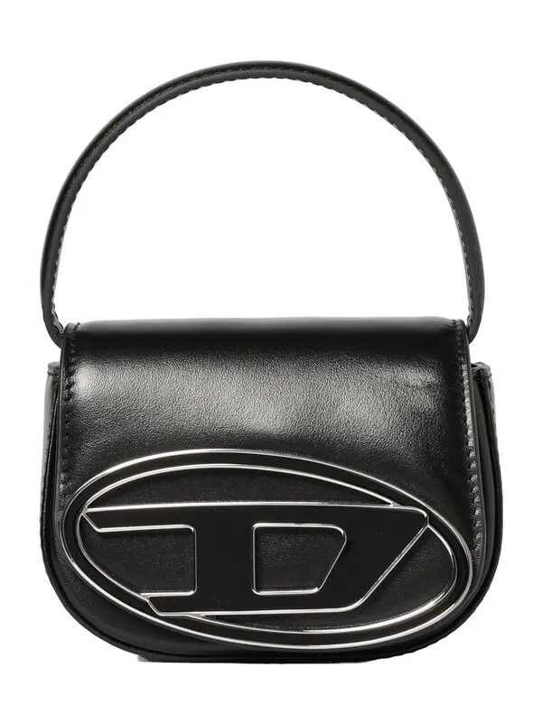 DIESEL® Mini Bag With Silver Tone Logo Detail - Black
