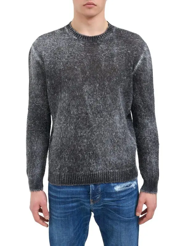 Avant Toi Linen Crew Neck Sweater - Black