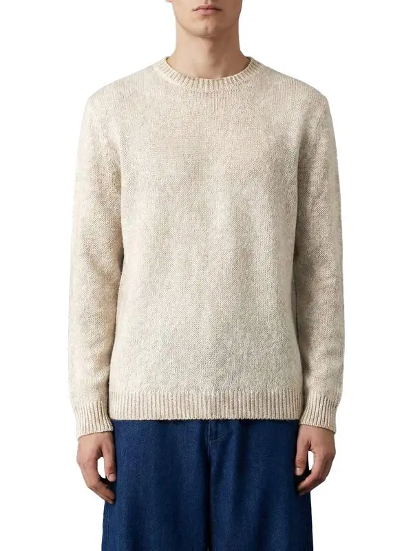 Avant Toi Linen Crew Neck Sweater - Brown