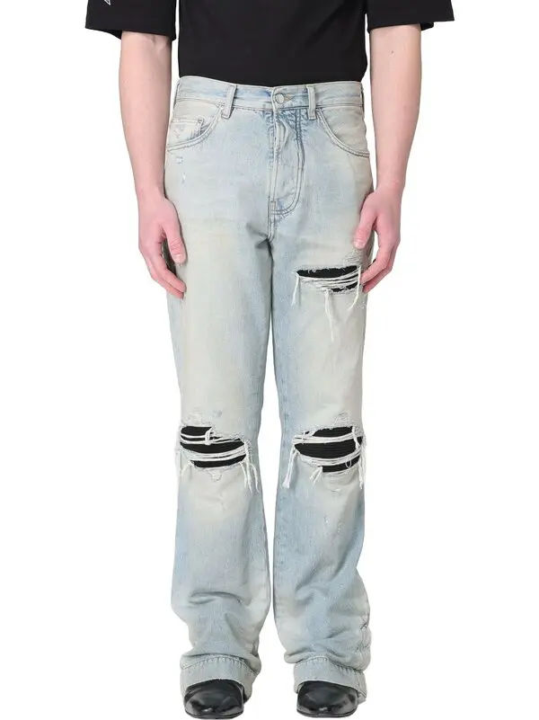 Amiri Distressed Light Wash Jeans - Denim