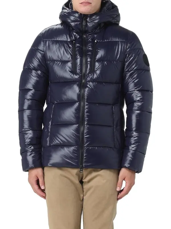 SAVE THE DUCK Quilted Puffer Jacket With Hood - Blue