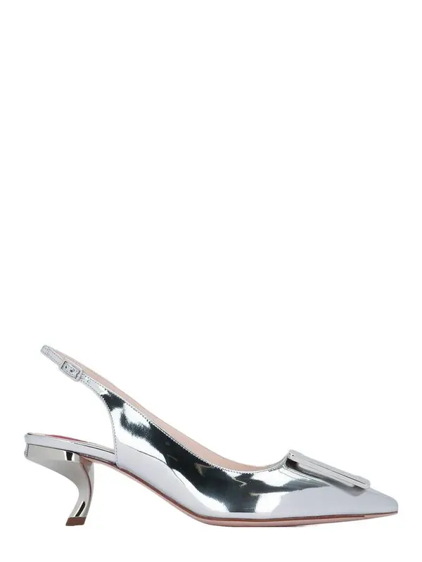 ROGER VIVIER Virgule Slingback Pumps - Silver