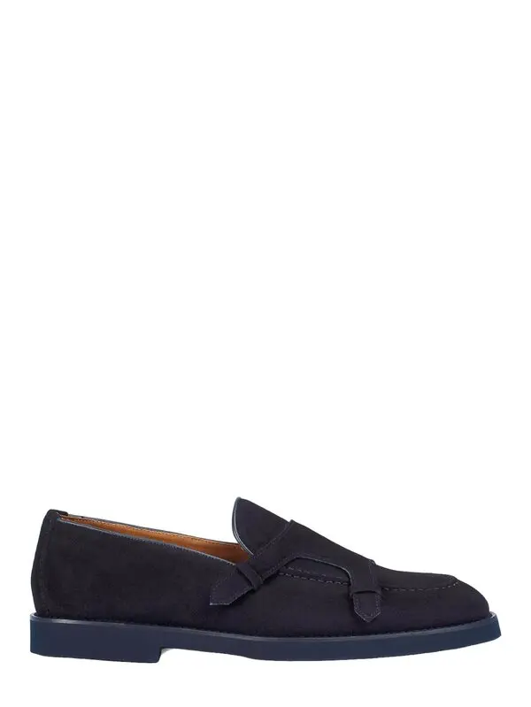 DOUCAL'S Suede Monk Strap Loafers - Blue