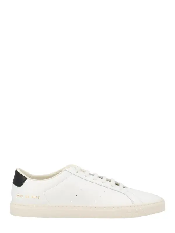 COMMON PROJECTS Achilles Low-top Leather Sneakers With Printed Logo - White