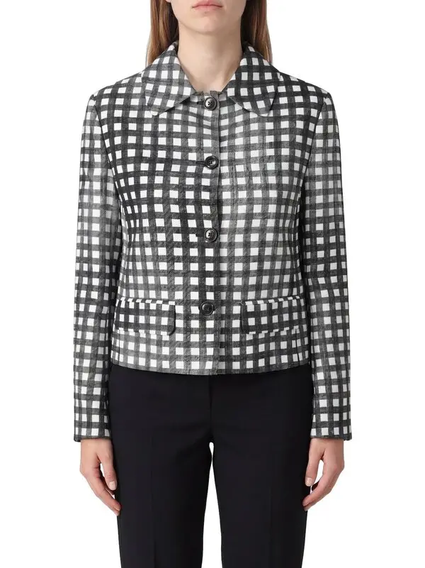 Ermanno Scervino Check Pattern Viscose Jacket - Grey