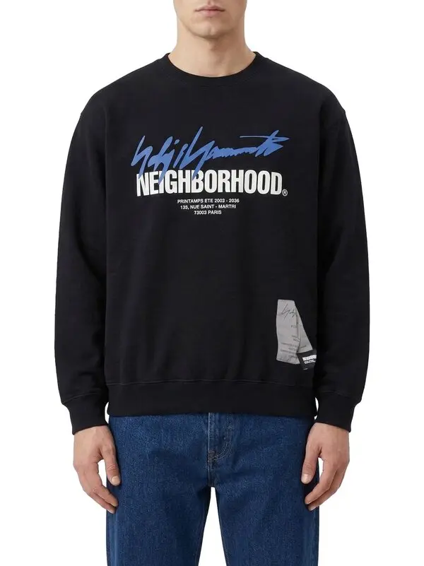 Yohji Yamamoto Neighborhood X Printed Cotton Sweatshirt - Black