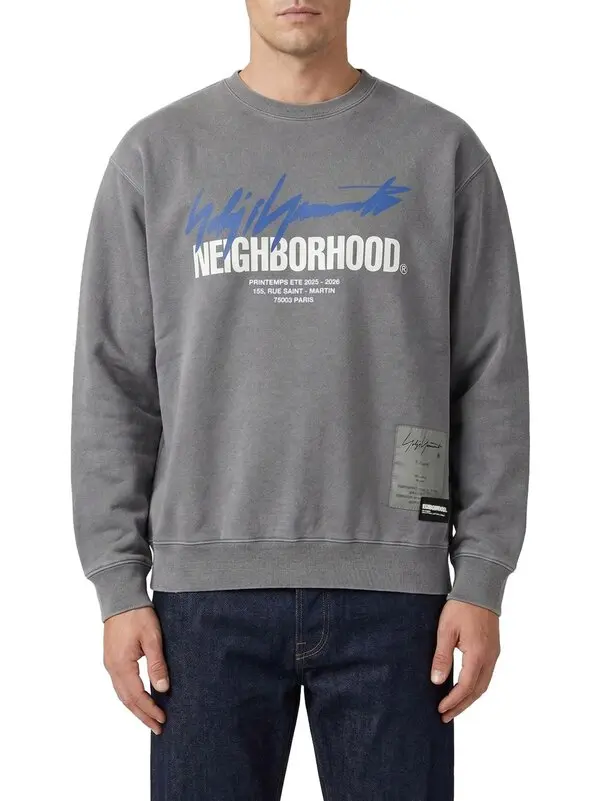 Yohji Yamamoto Neighborhood X Printed Cotton Sweatshirt - Grey