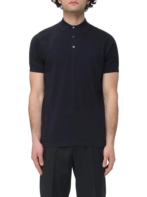 Aspesi Cotton Knit Polo Shirt - Black