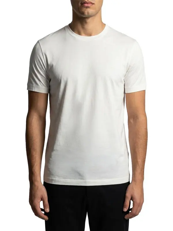 Giorgio Armani Stretch Viscose Jersey Crewneck T-shirt - White
