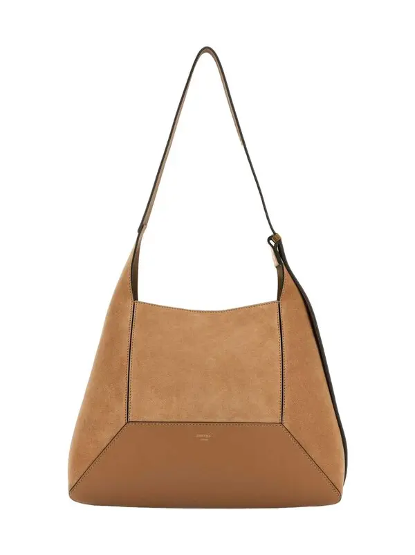 JIMMY CHOO Diamond Hobo Bag In Suede - Coffee