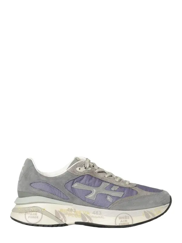 Premiata Moerund Suede And Nylon Low Top Sneakers - Grey