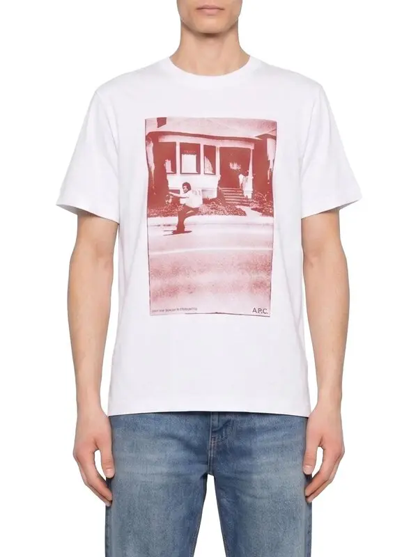 A.p.c. Printed Cotton T-shirt - Brown