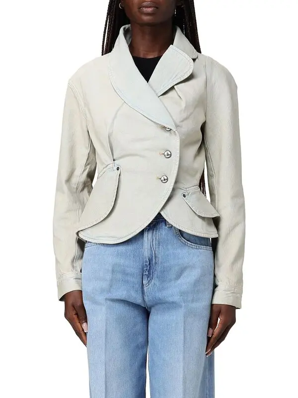 VIVIENNE WESTWOOD Asymmetric Cotton Blazer - Blue