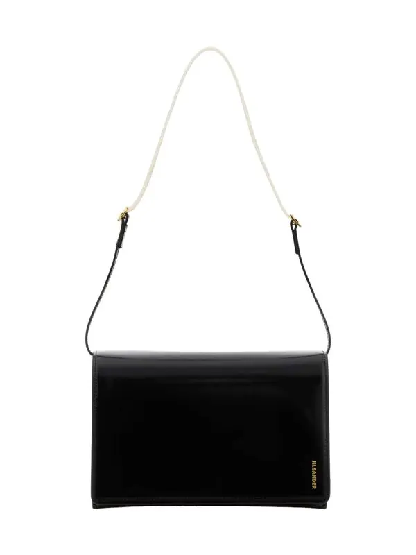 JIL SANDER File Calfskin Shoulder Bag - Black
