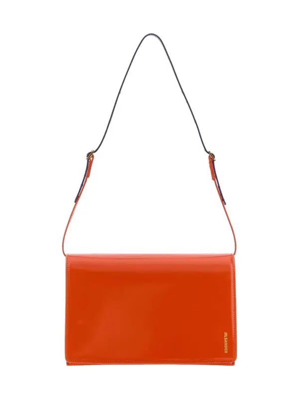 JIL SANDER File Calfskin Shoulder Bag - Red