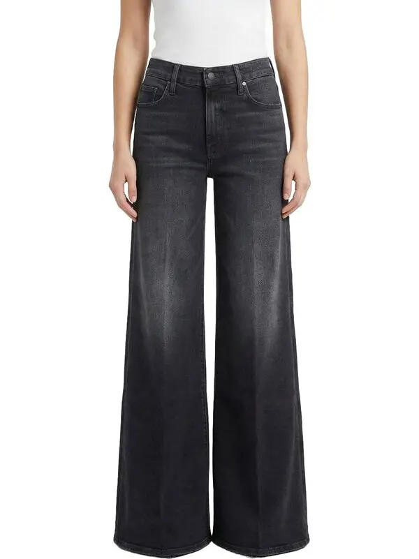 MOTHER Wash Wide Leg Jeans - Black