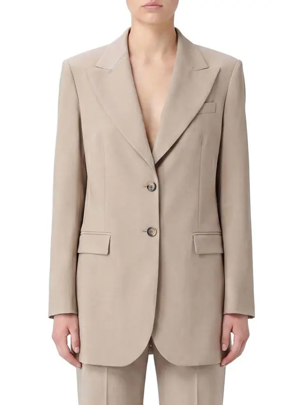 PT TORINO Single-breasted Wool Blazer With Peak Lapels - Beige