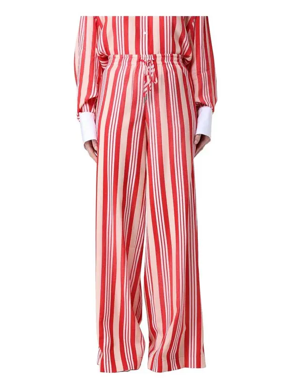 Ermanno Scervino Striped Wide-leg Trousers - Red
