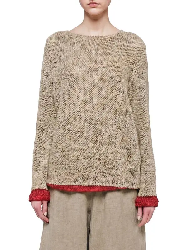 Comme Des Garçons Linen Crewneck Pullover - Beige