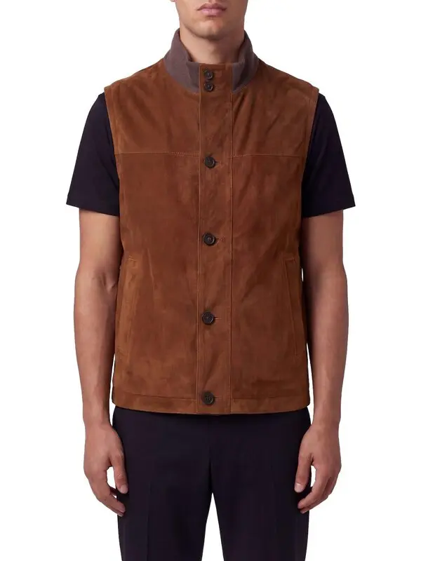 Brioni Suede Leather Vest - Brown