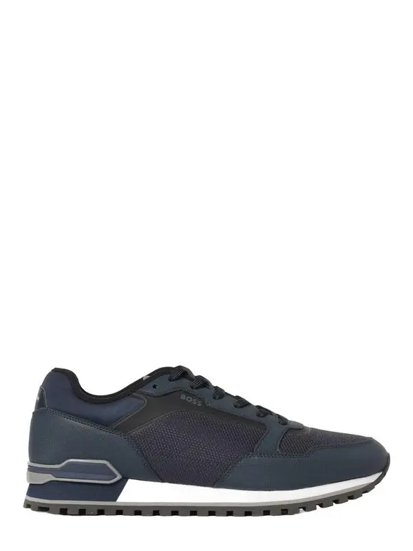 BOSS Parkour Mesh And Rubber Lace-up Sneakers - Blue