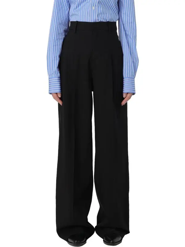 Isabel Marant Étoile High Waisted Pleated Wide Leg Trousers - Black