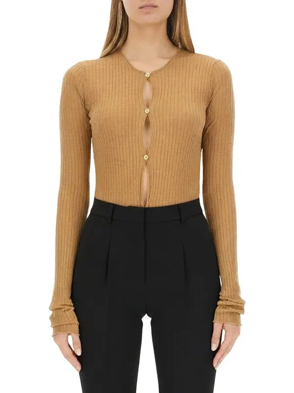 Sportmax Ribbed Button-front Cardigan - Beige