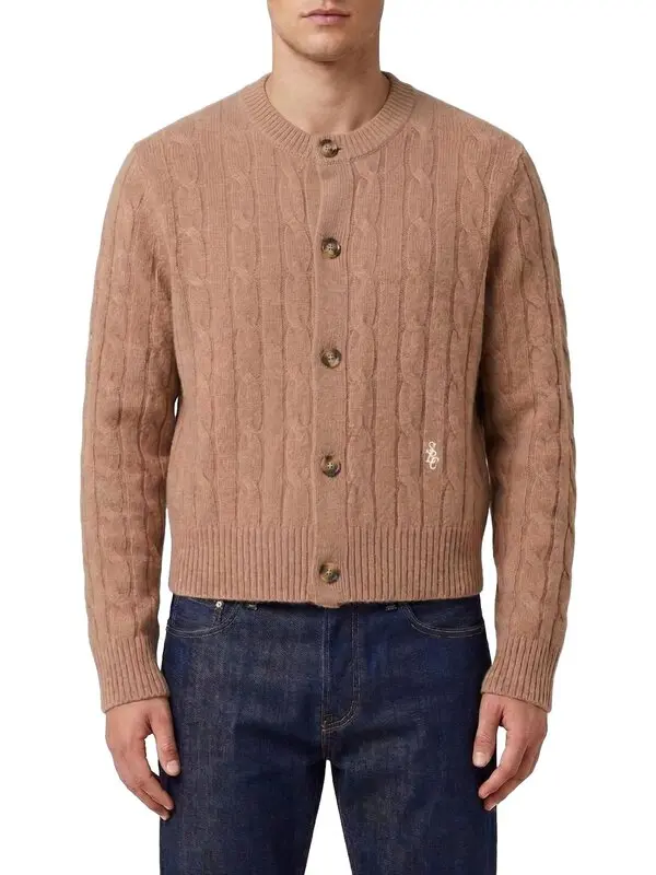 SPORTY & RICH Wool And Cashmere Cardigan - Camel