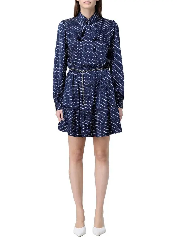Michael Kors Polka Dot Midi Shirtdress - Blue