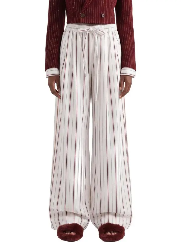 Dolce & Gabbana Striped Silk-cotton Blend Palazzo Trousers - Multicolor