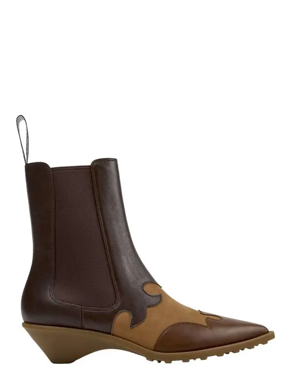 Camper Suede And Smooth Leather Chelsea Ankle Boots - Brown