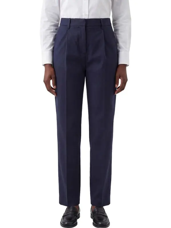 Aspesi Mid-rise Skinny Cotton Trousers - Blue