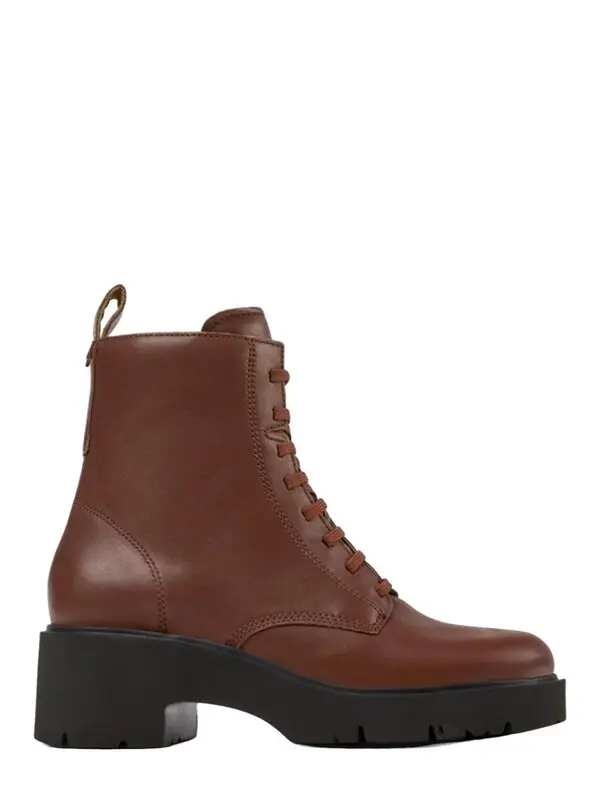 Camper Lace Up Ankle Boots - Red