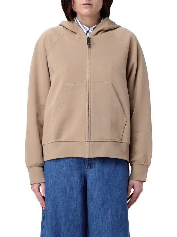 Max Mara Cotton Zip-up Hoodie - Sand