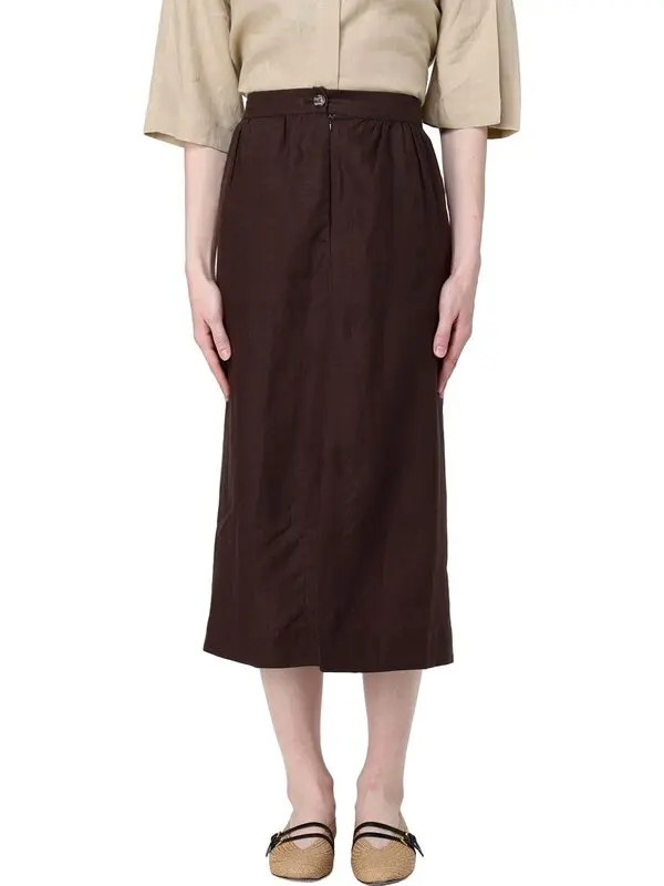 COLMAR Pure Linen Midi Skirt - Dark