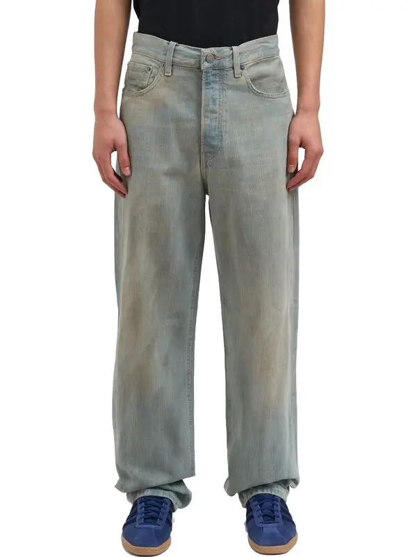 HAIKURE Denim Wide-leg Jeans - Gnawed Blue