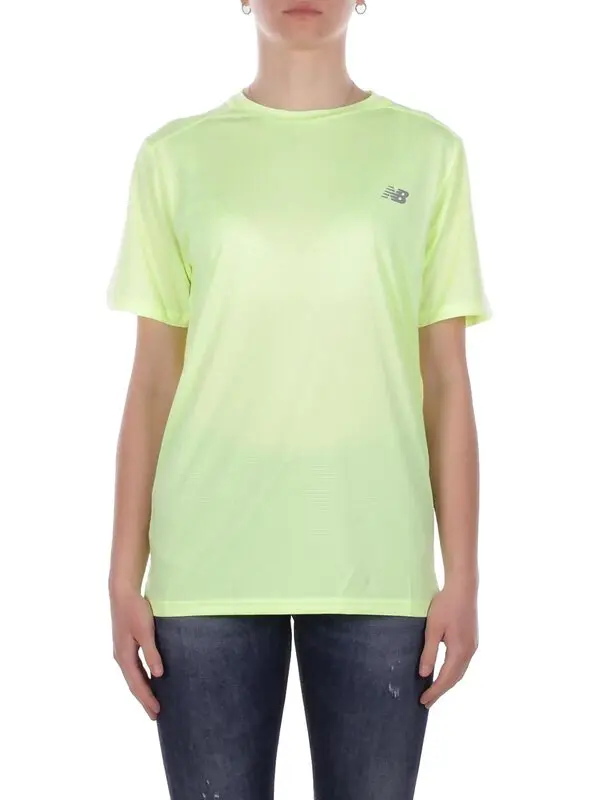 NEW BALANCE Recycled Polyester T-shirt With Logo - Lime