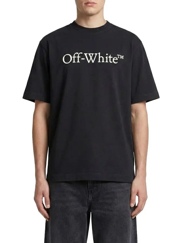 Off-White Cotton T-shirt With Logo - Black