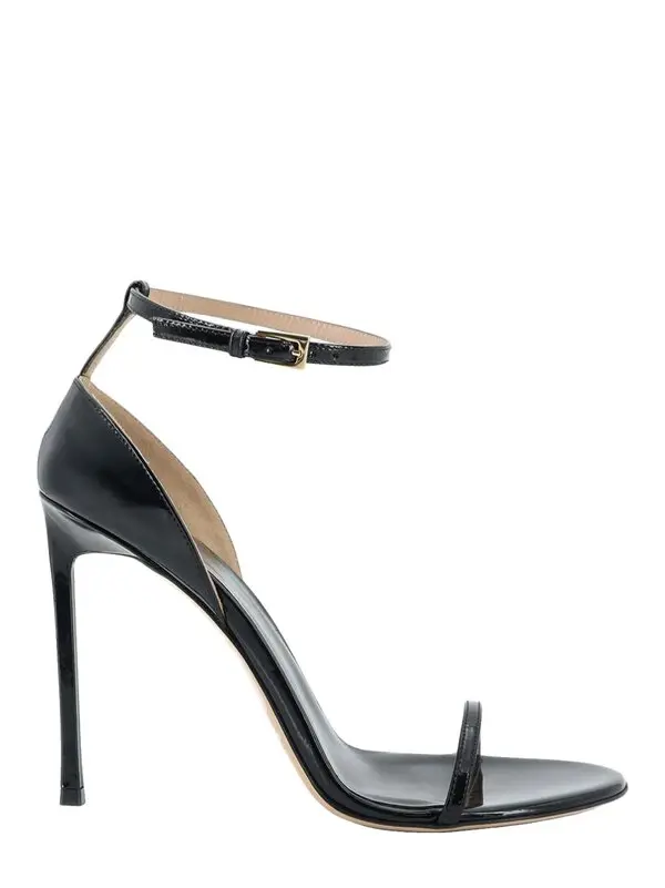 TOM FORD Patent Leather Stiletto Sandals With Ankle Strap - Black