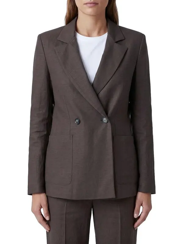 Harris Wharf London Double-breasted Blazer - Grey