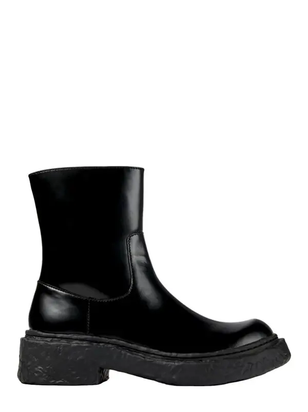 Camper Zip-up Lug Sole Boots - Black