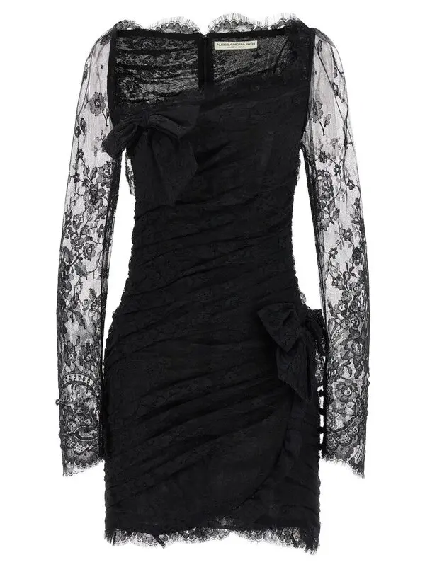 Alessandra Rich Lace Dress - Black