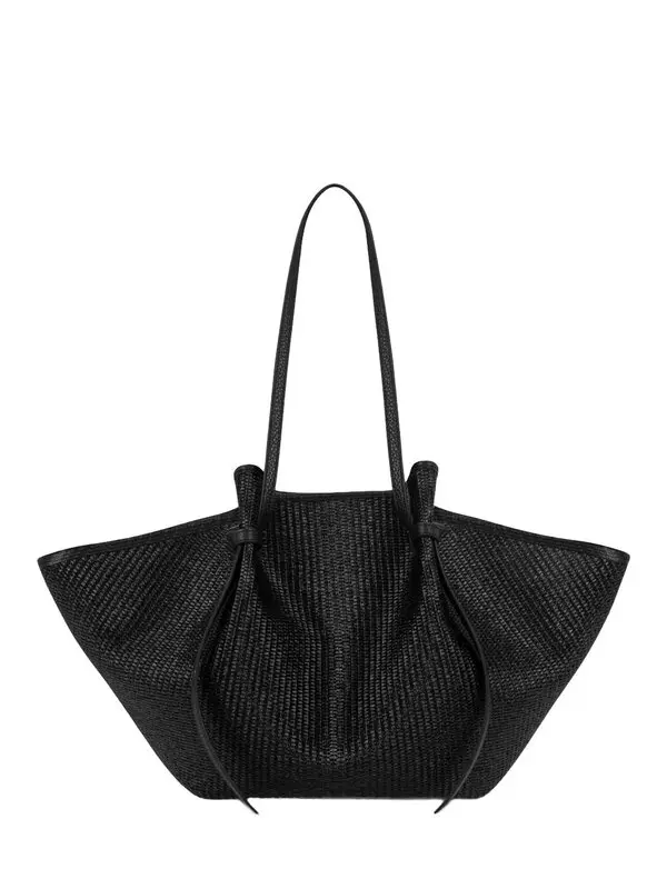 Yuzefi Mochi Shoulder Bag In Raffia - Black