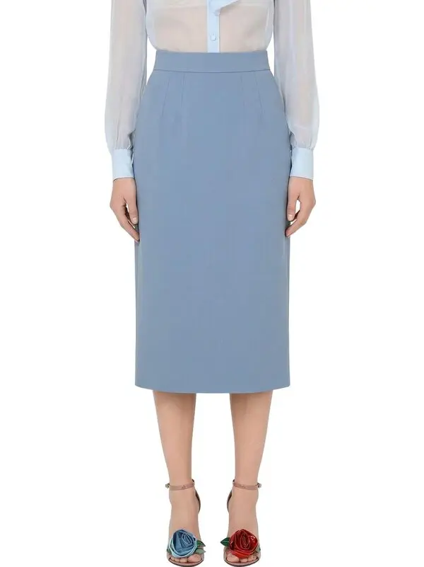 Dolce & Gabbana Cady Midi Skirt - Blue
