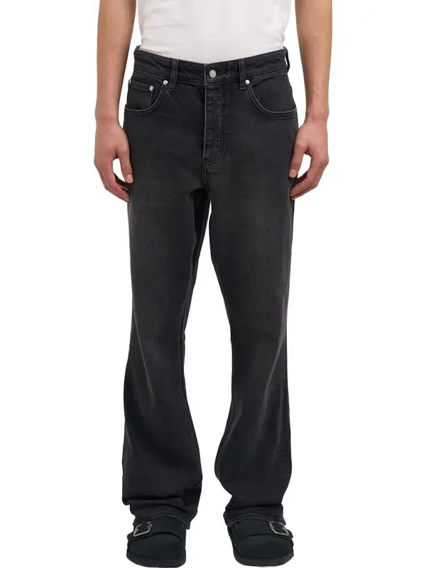 REPRESENT Cotton Denim Flared Jeans - Black