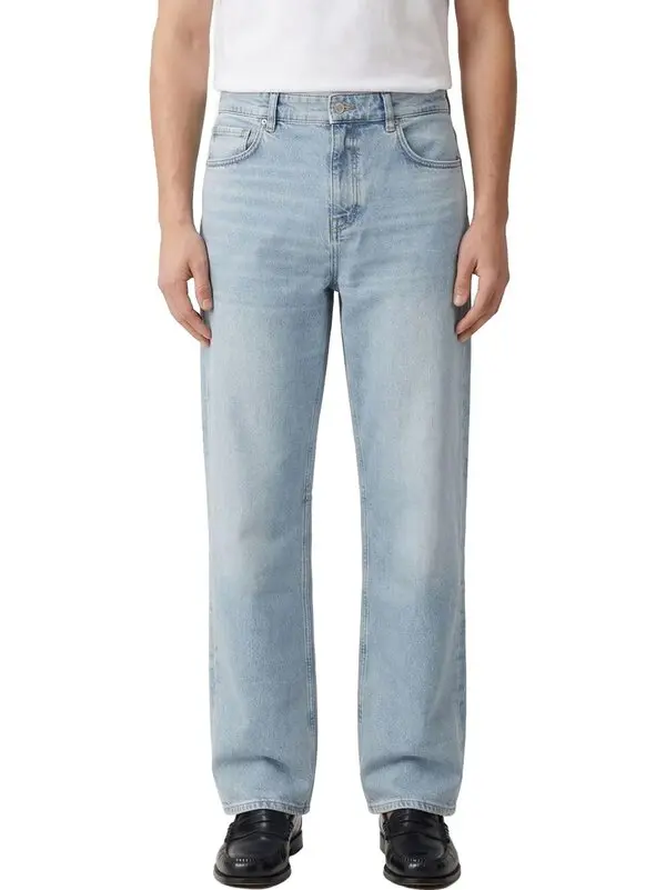 REPRESENT Cotton Denim Flared Jeans - Blue